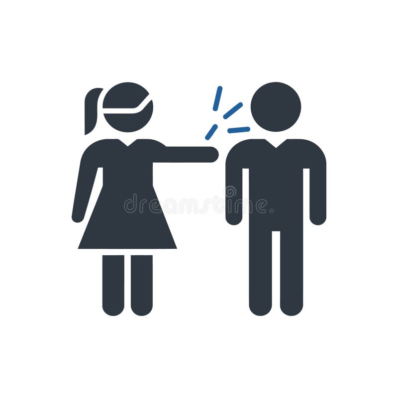 Woman Slapping a Person Icon Stock Vector - Illustration of reaction ...