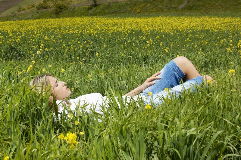 Woman Sleeping Plants Field Stock Photos - Free & Royalty-Free Stock ...
