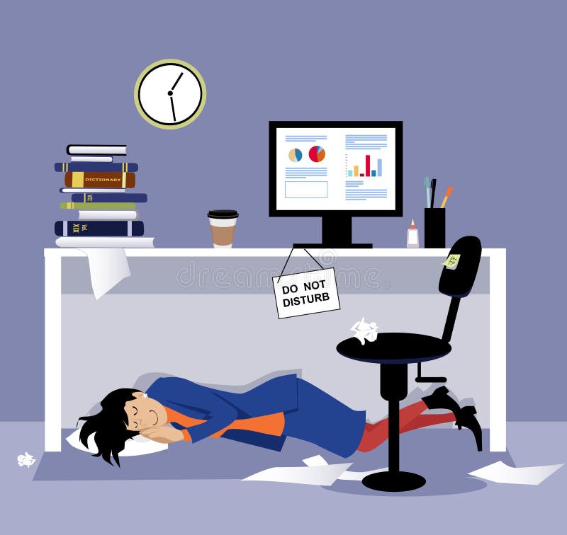 Nap at work stock vector. Illustration of health, person - 158969427