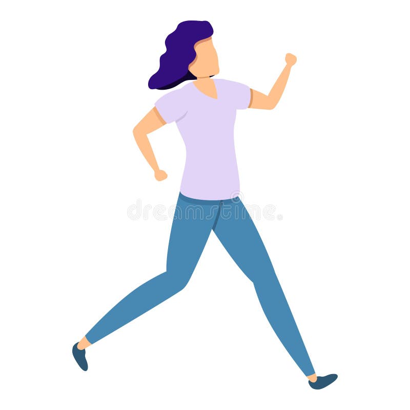 Woman Slow Running Icon, Cartoon Style Stock Vector - Illustration of ...