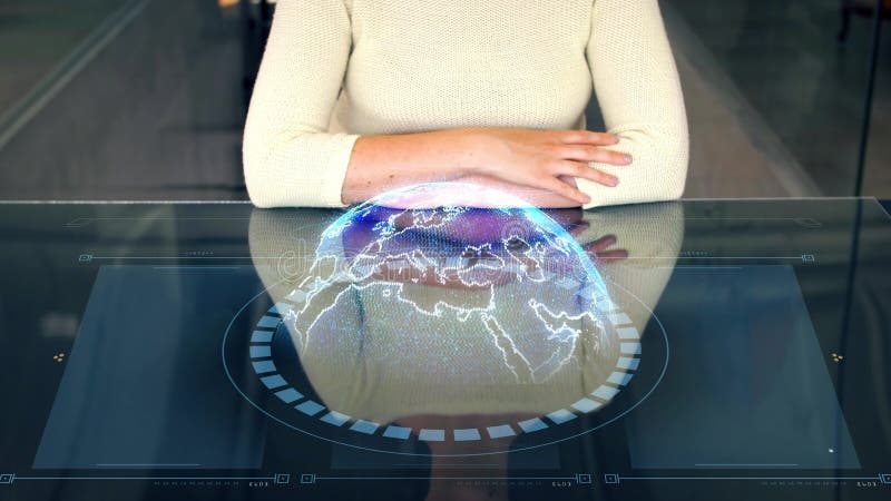 Virtual Earth Map with Infographic Data on the Future Device, on Alpha ...