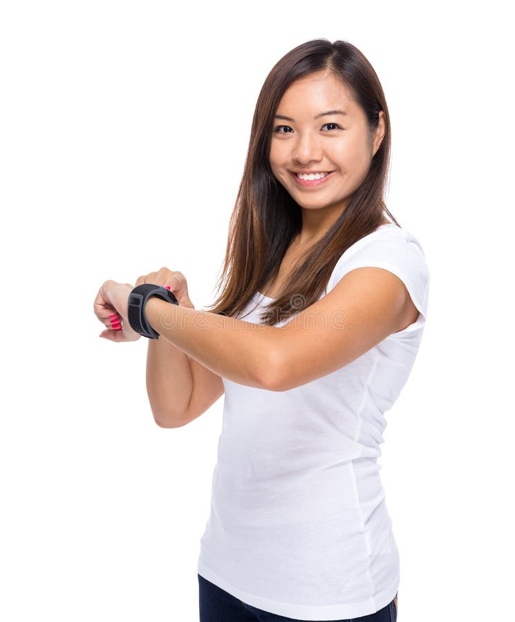 Woman with smart watch stock photo. Image of lifestyle - 42442950