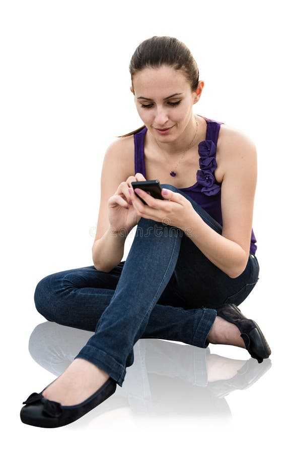 Woman with smartphone stock image. Image of messaging - 31200309