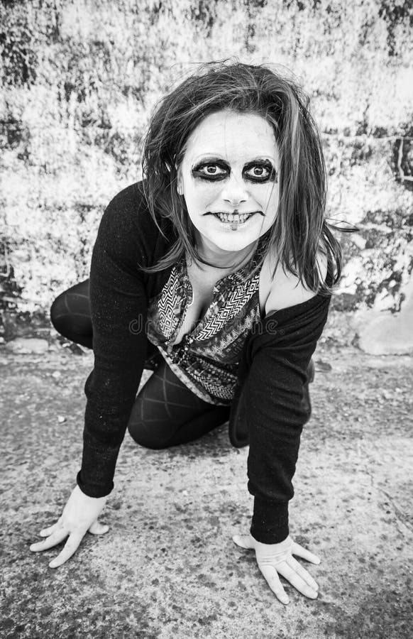 Woman smiles diabolical stock image. Image of look, model - 52984521