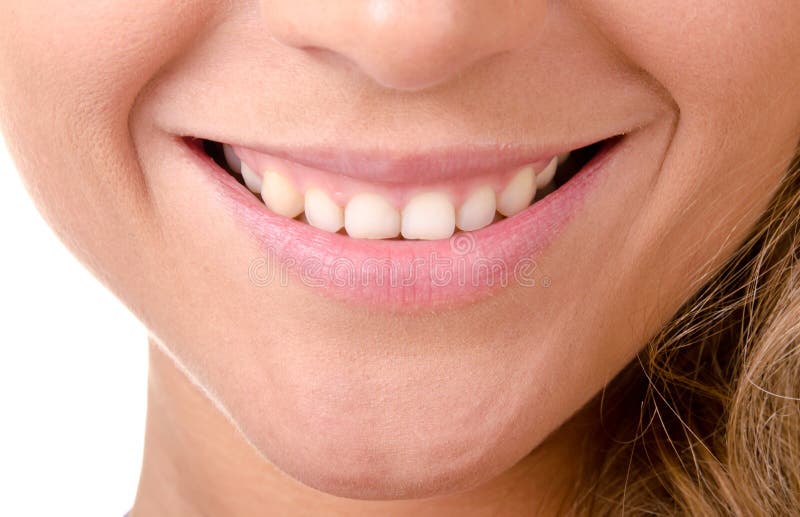 Woman smiling close-up stock photo. Image of lips, adult - 22041082
