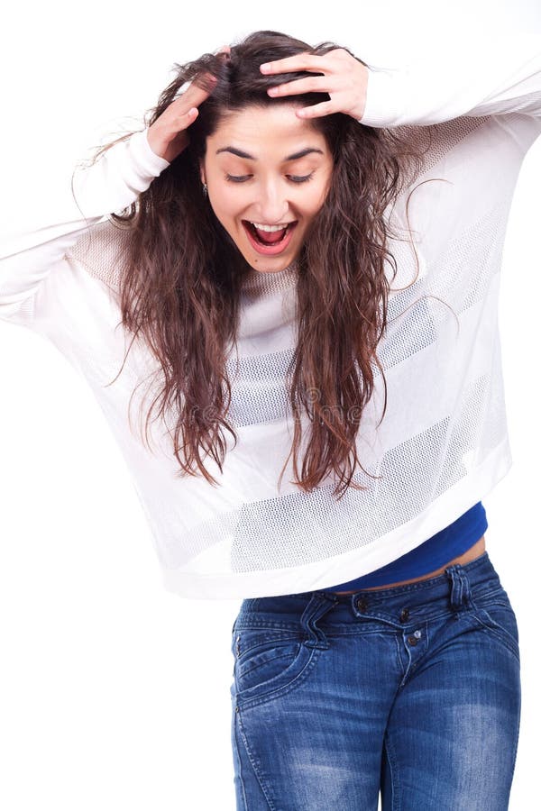 Woman Smiling and Having Fun Stock Image - Image of adult, elegance ...