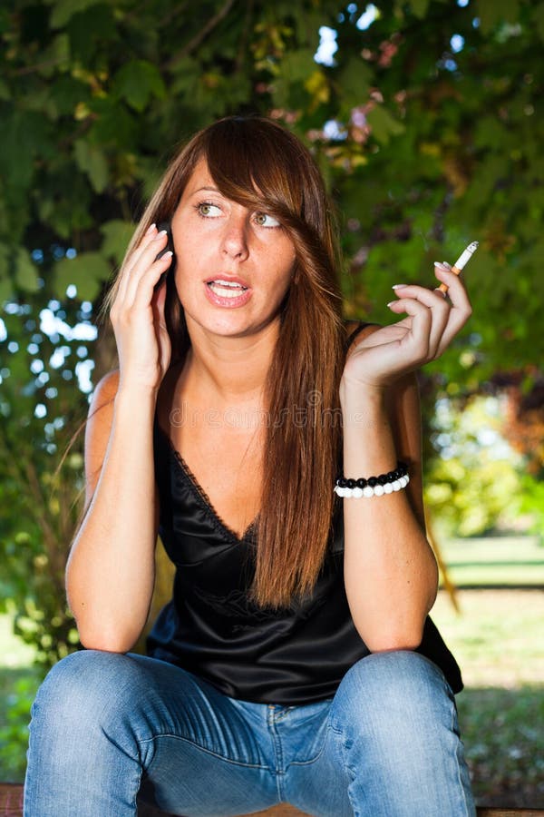 Woman Smoking stock photo. Image of caucasian, color - 16717068
