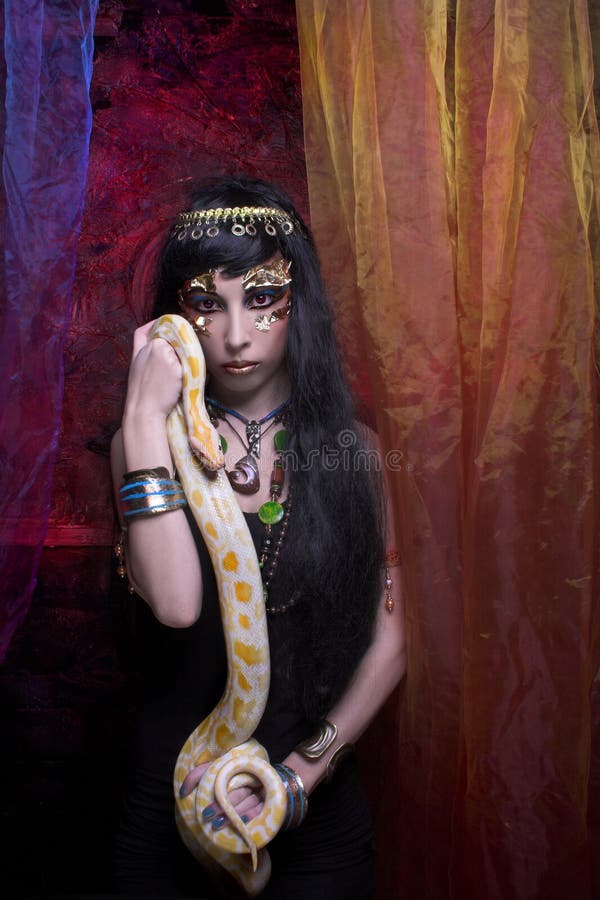 Woman with snake. stock photo. Image of fantasy, ethnic - 37546570