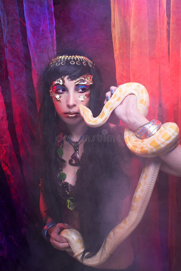 Woman with snake. stock photo. Image of beautiful, gorgeous - 37546752