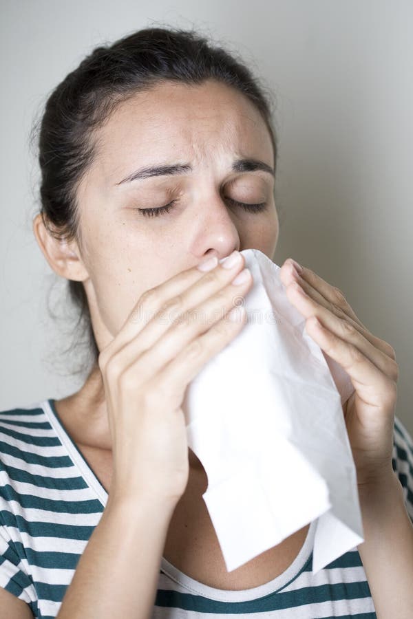 Woman Sneezing stock image. Image of latin, origin, h5n1 - 10905379