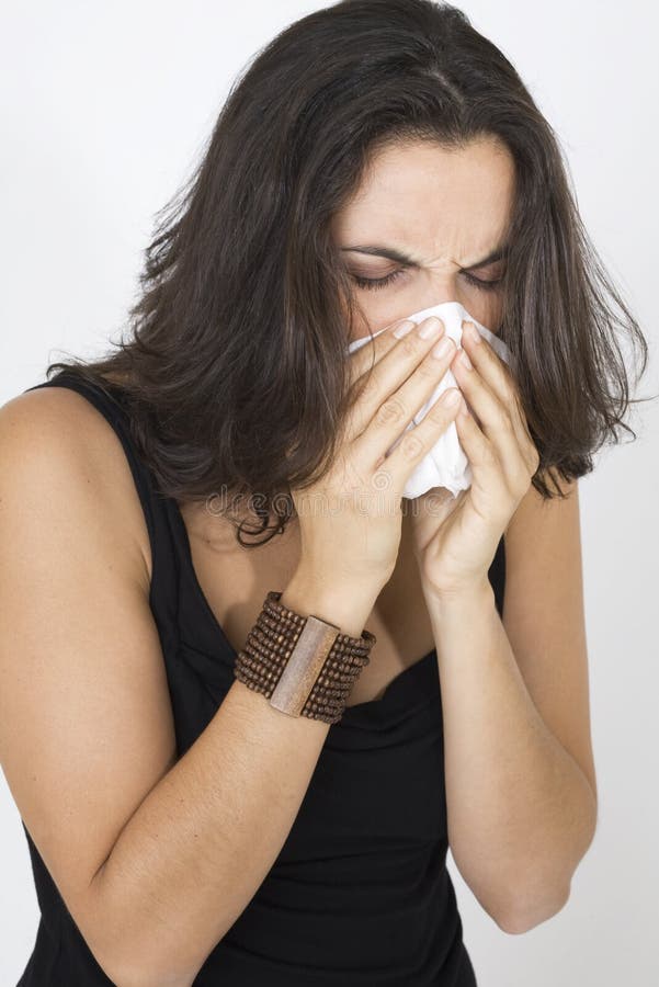Woman Sneezing stock image. Image of latin, allergen - 11089773