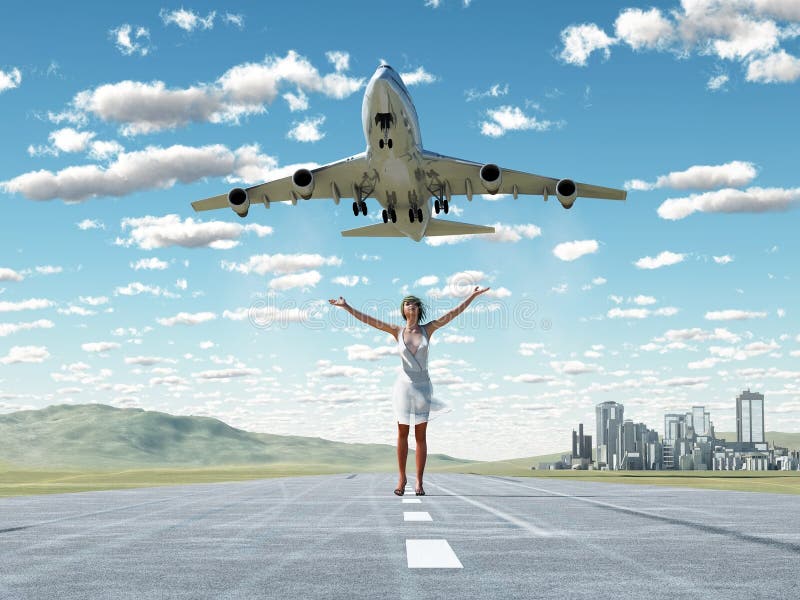 Woman and soaring flight stock image. Image of future - 17830161