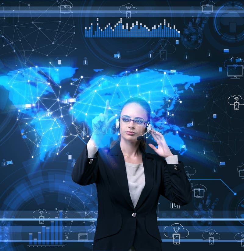 Woman in Social Data Management Concept Stock Image - Image of business ...