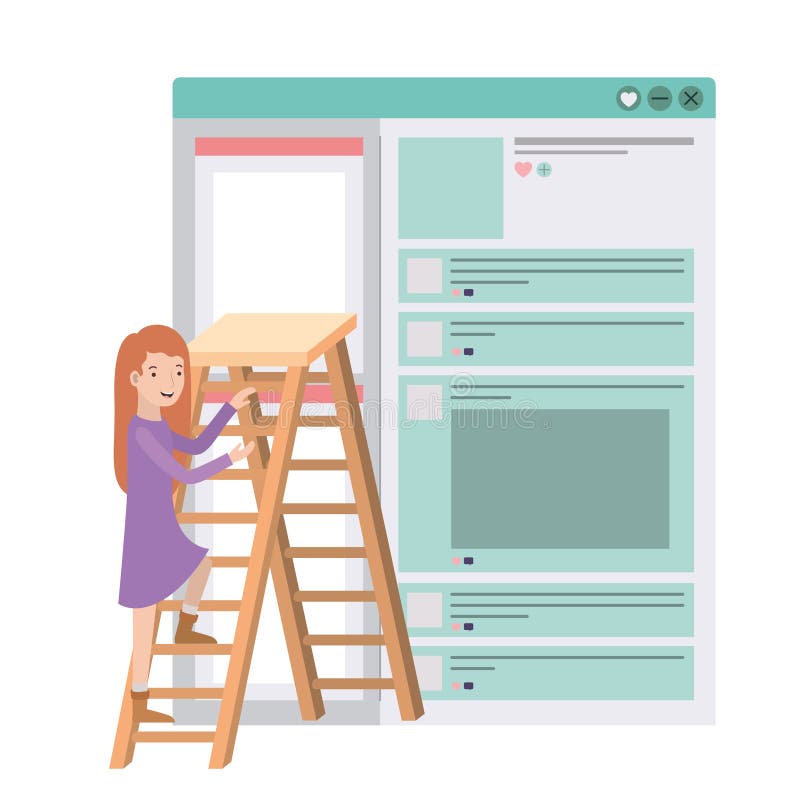 Climb Ladder Social Stock Illustrations – 202 Climb Ladder Social Stock ...