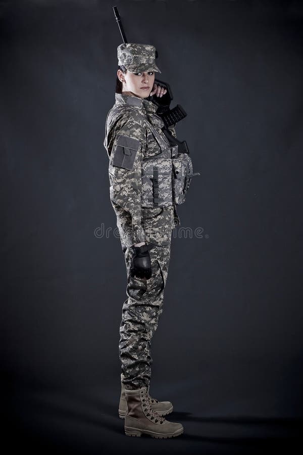 Woman Soldier stock image. Image of infantry, feminism - 10861001