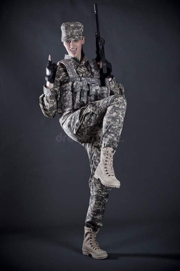 Woman Soldier stock image. Image of infantry, feminism - 10861001