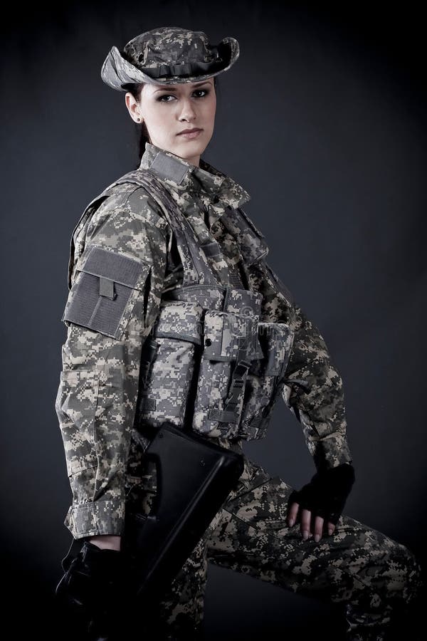 Woman Soldier stock image. Image of infantry, feminism - 10861001