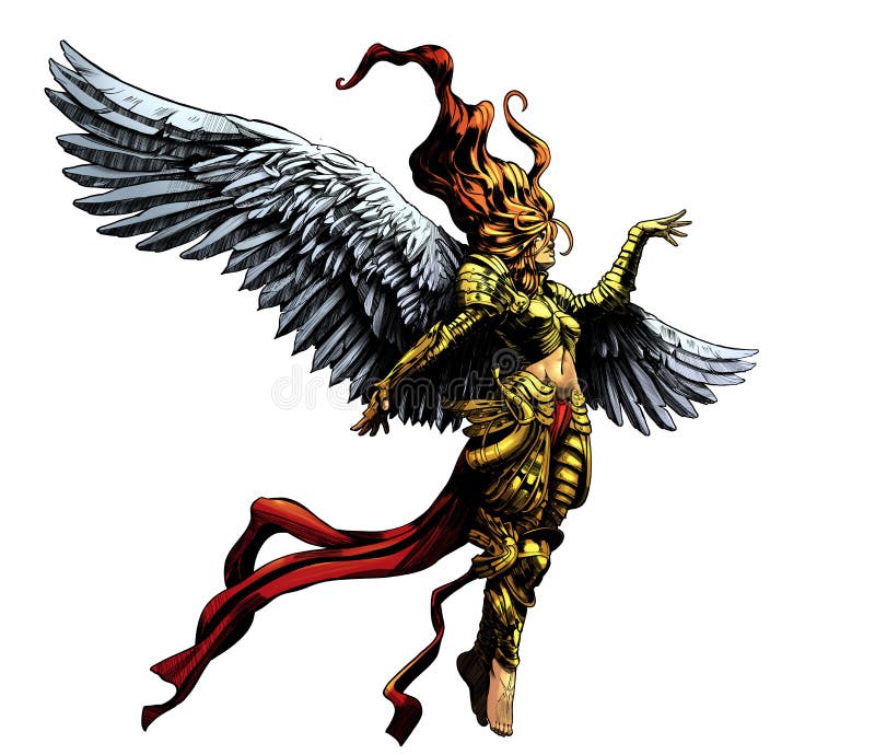 A Woman Sorcerer in the Armor Stock Illustration - Illustration of girl ...