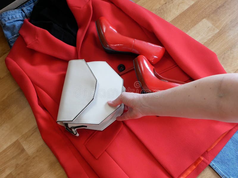 Woman Sorting Clothes at Home and Makes Modern Outfit Stock Photo ...