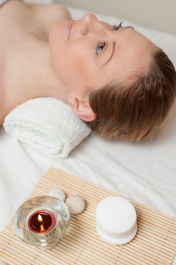 Woman Spa Relax stock photo. Image of green, portrait - 40020412
