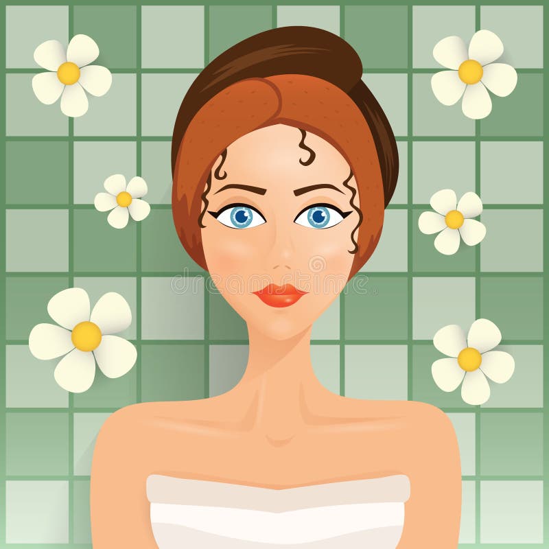 Woman In Spa Vector Illustration Decorative Design Stock Vector