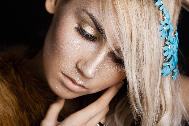 Woman with spangle stock photo. Image of lady, blonde - 25144462