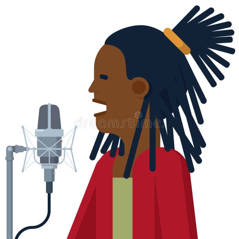 Woman Speaking into Microphone Stock Vector - Illustration of person ...