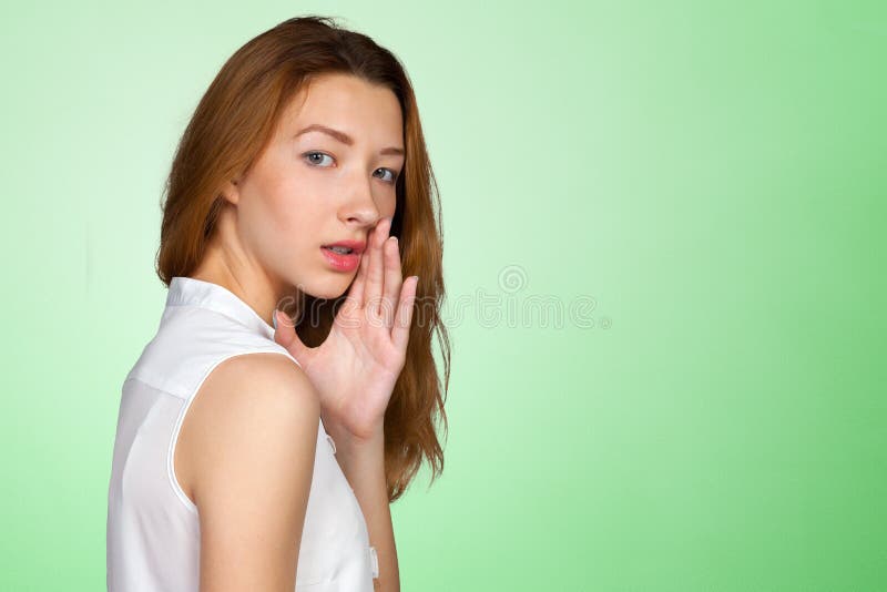 Woman speaking stock photo. Image of beautiful, casual - 75835986