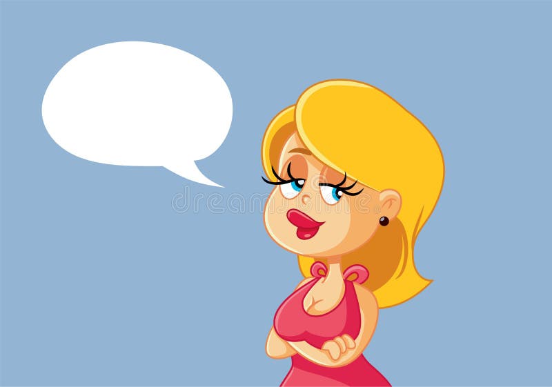 Woman Speaking Vector Cartoon Illustration Stock Vector - Illustration ...