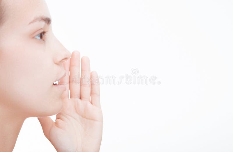Woman Speaks, Whisper, Telling Stock Image - Image of peace, isolated ...