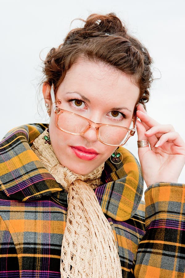 Woman in Spectacles on a Walk in the Park Stock Photo - Image of race ...