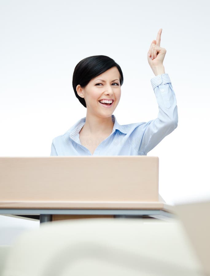 Woman Speech Maker at the Podium Stock Image - Image of demonstrate ...