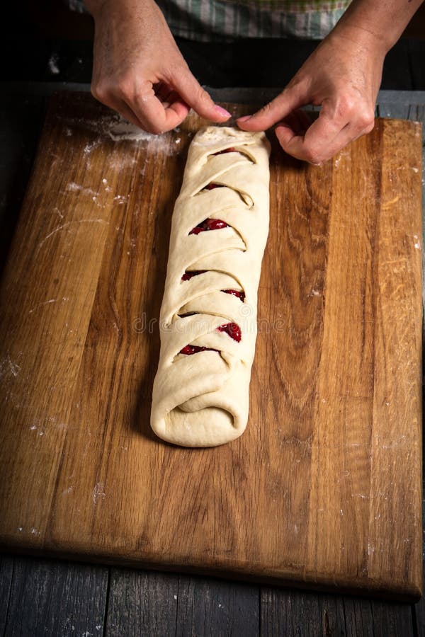 Woman makes a pie stock photo. Image of bake, pastry - 131151572