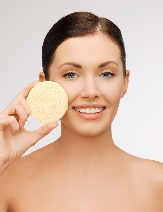 Woman with sponge stock photo. Image of natural, clean - 36790518