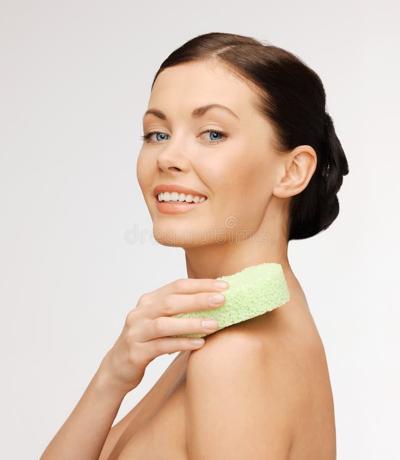 Woman with sponge stock photo. Image of bathing, healthcare - 36822050