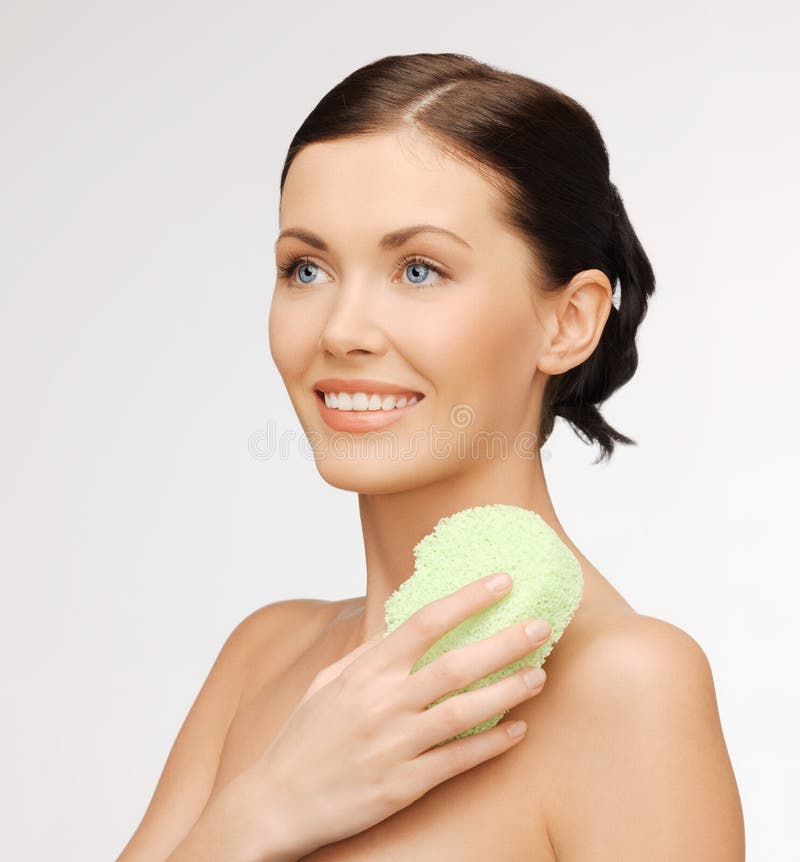 Woman with sponge stock image. Image of lady, healthy - 36831513