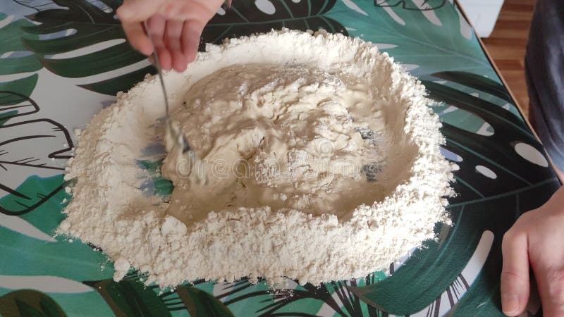 Woman Spreading Dough on the Table Stock Video - Video of bread ...