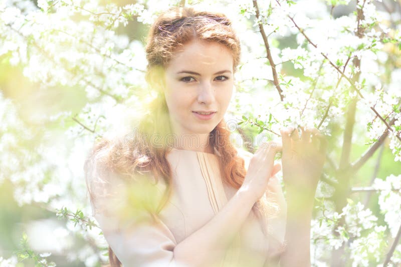 Woman in spring stock image. Image of harmony, green - 29286925