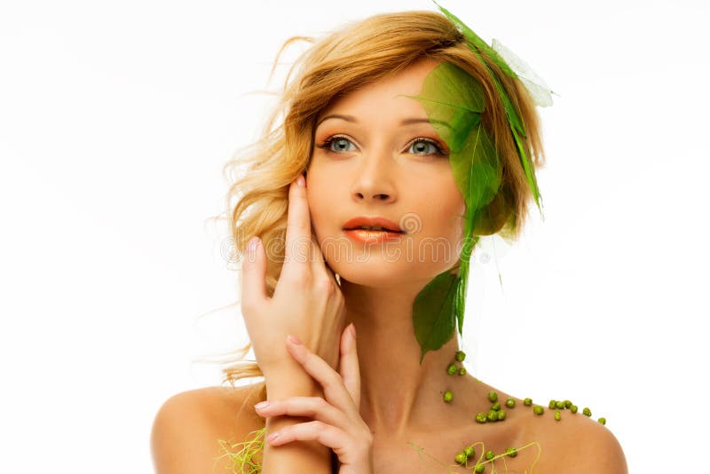 Woman in spring costume stock image. Image of leaf, outdoor - 39158593