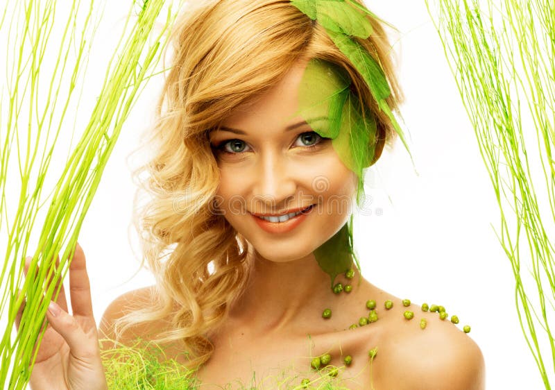 Woman in spring costume stock image. Image of green, person - 39158835