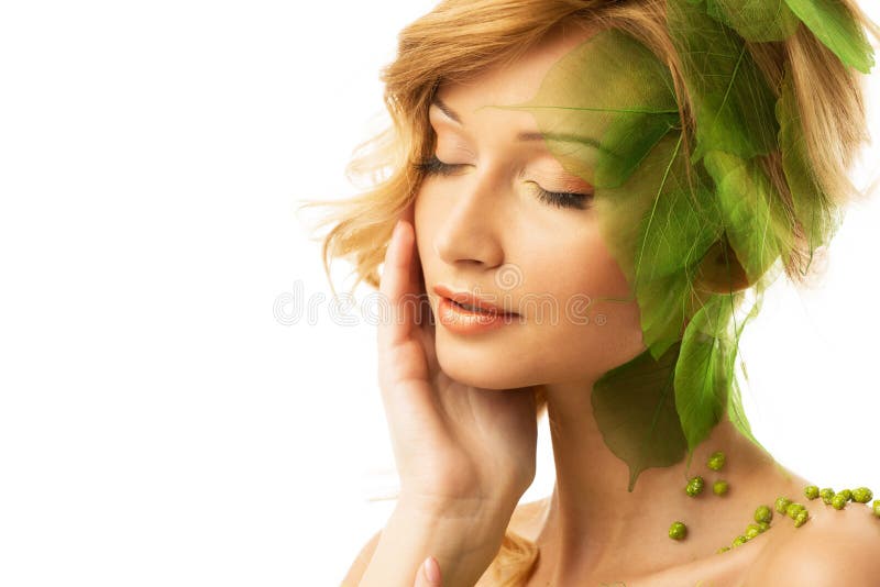 Woman in spring costume stock image. Image of face, makeup - 39158831