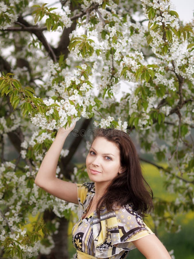 Woman during spring stock image. Image of nature, outdoor - 51672533