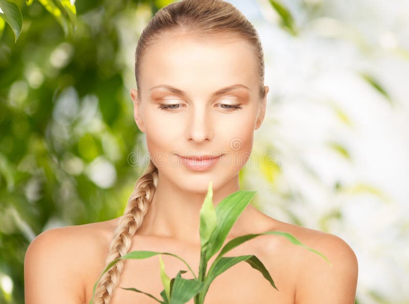 Woman with sprout stock image. Image of healthy, lovely - 38064585