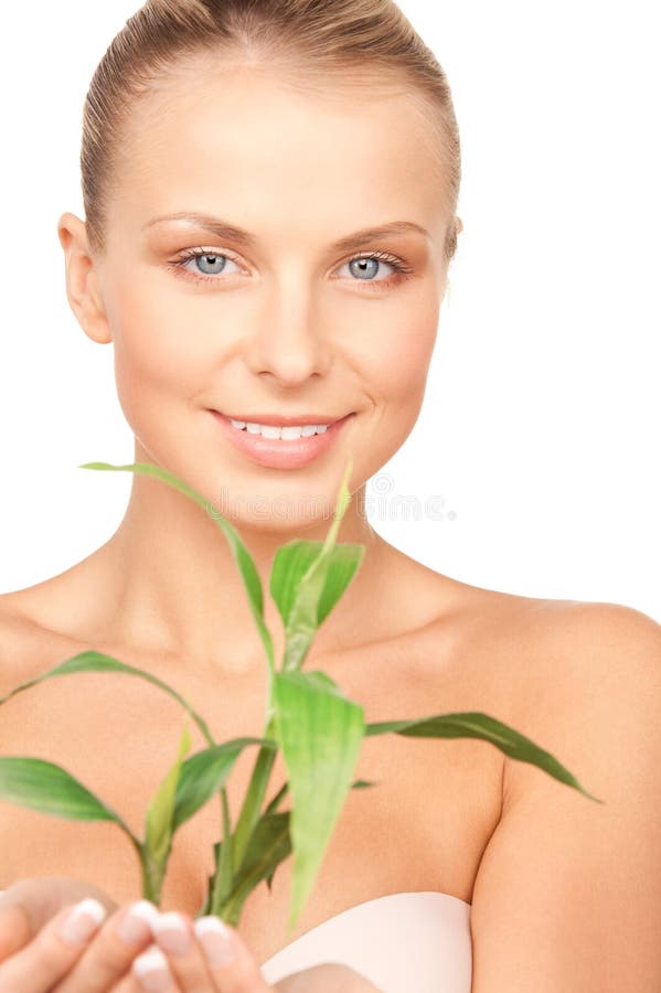 Woman with sprout stock image. Image of happy, aging - 40635049