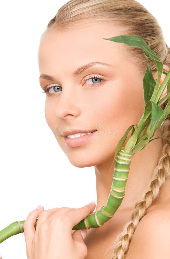 Woman with sprout stock photo. Image of happy, energy - 40708584