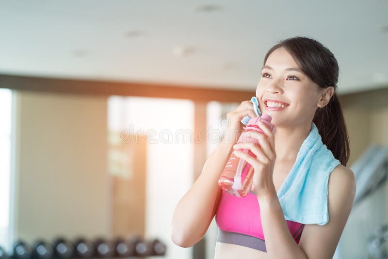 Woman stand on treadmill stock image. Image of body, exercise - 91159739