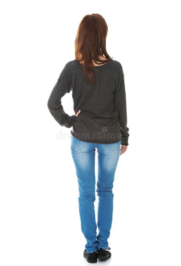 Woman standing backside stock photo. Image of hand, modern - 45807020