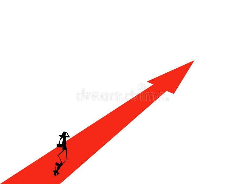 Woman Standing at the Beginning of the Road Symbolizes an Arrow ...