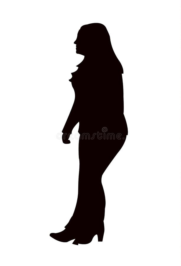 A Woman Standing Body, Black Color Silhouette Vector Stock Vector ...