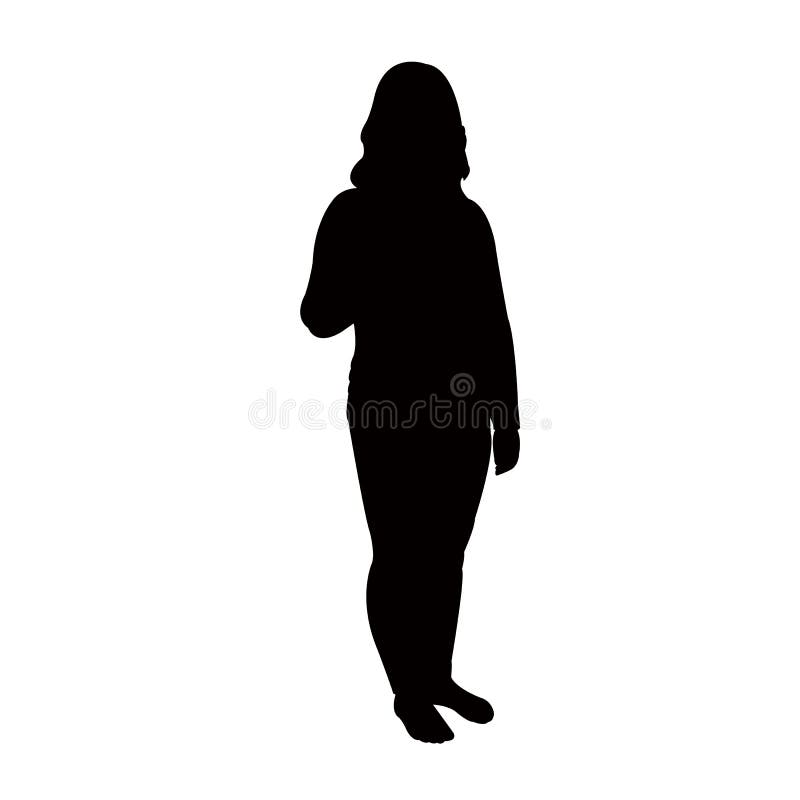 A Woman Standing Body Silhouette Vector Stock Vector - Illustration of ...